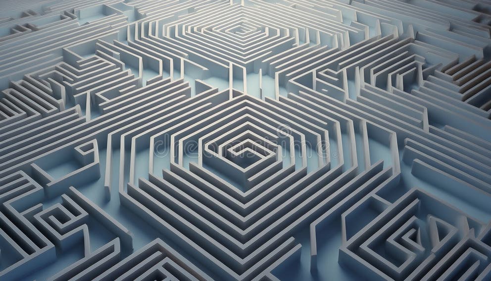 Abstract Three Dimensional Maze Design with Nobody, Creating a Pattern Template Background Stock ...