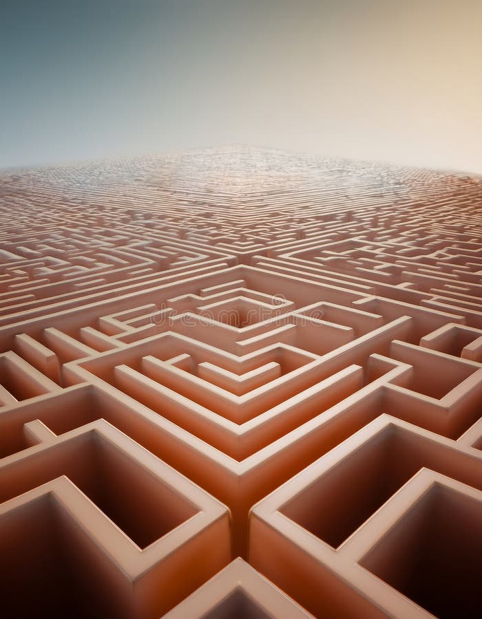 Abstract Three Dimensional Maze Design with Nobody, Creating a Pattern ...