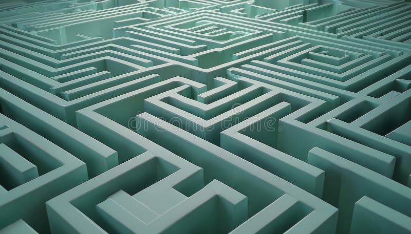 Abstract Three Dimensional Maze Design with Nobody, Creating a Pattern ...