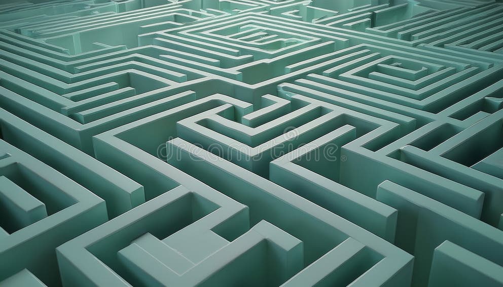 Abstract Three Dimensional Maze Design with Nobody, Creating a Pattern ...