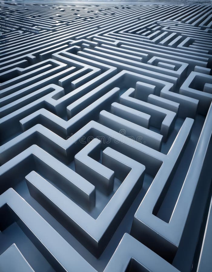 Abstract Three Dimensional Maze Design with Nobody, Creating a Pattern ...