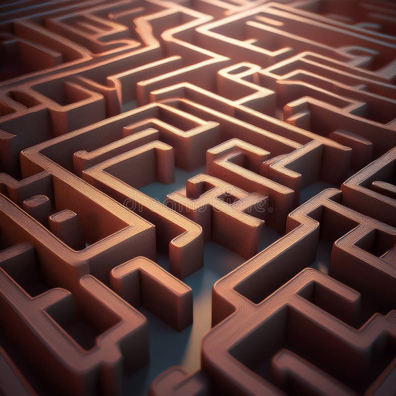 Abstract Three Dimensional Maze Design with Nobody, Creating a Pattern ...