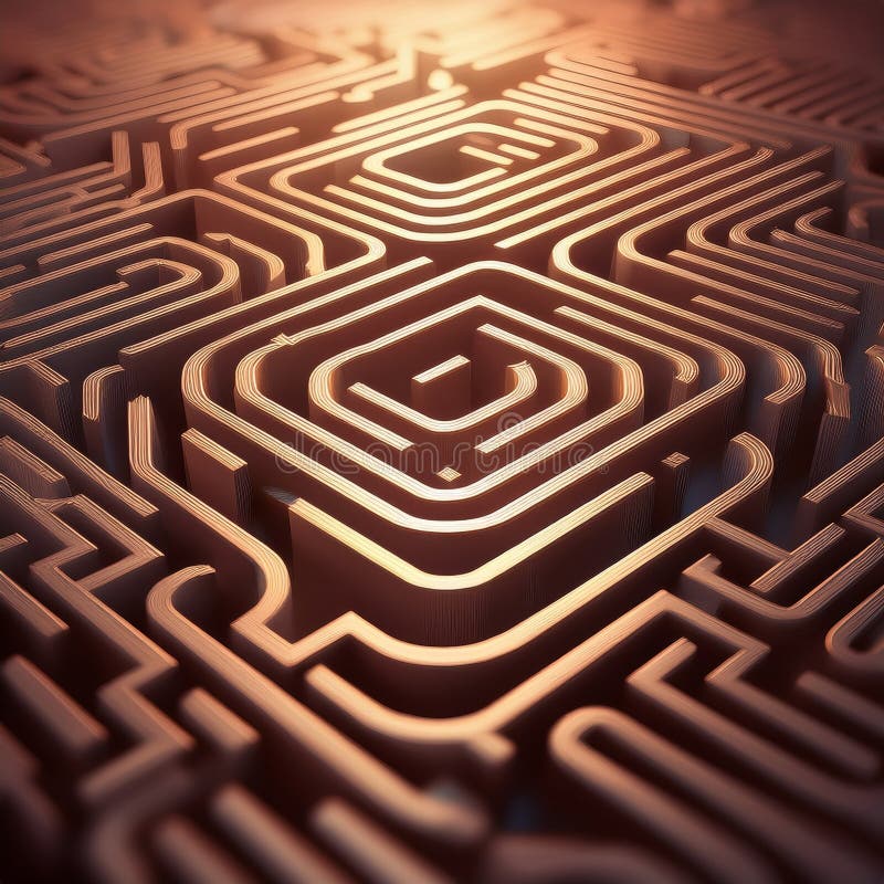 Abstract Three Dimensional Maze Design with Nobody, Creating a Pattern ...