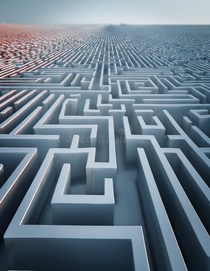 Abstract Three Dimensional Maze Design with Nobody, Creating a Pattern ...
