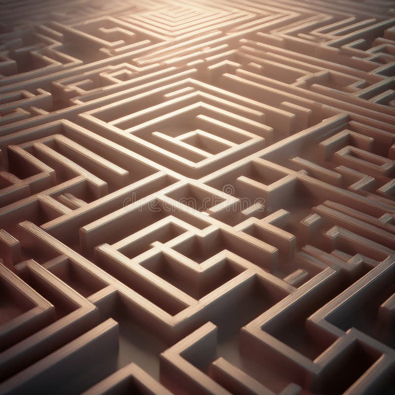 Abstract Three Dimensional Maze Design with Nobody, Creating a Pattern ...