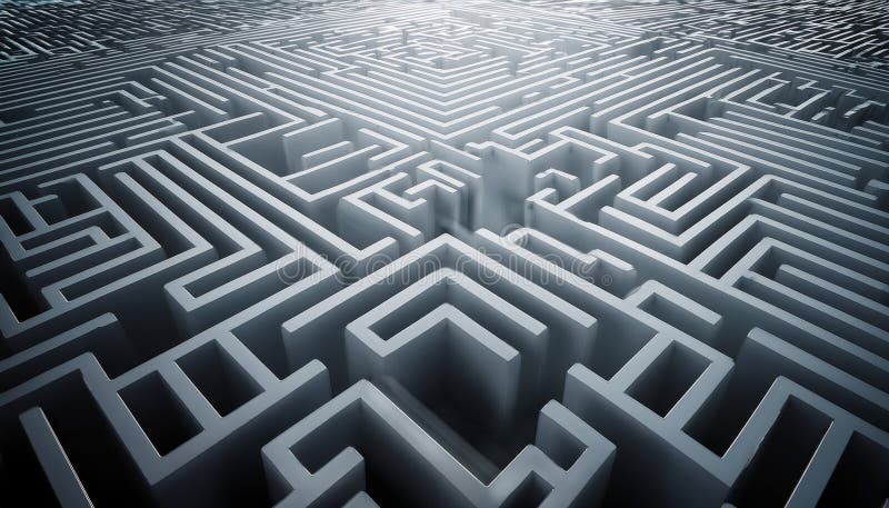 Abstract Three Dimensional Maze Design with Nobody, Creating a Pattern ...