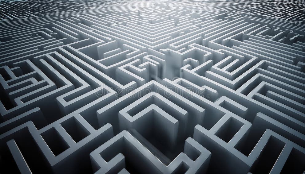 Abstract Three Dimensional Maze Design with Nobody, Creating a Pattern ...