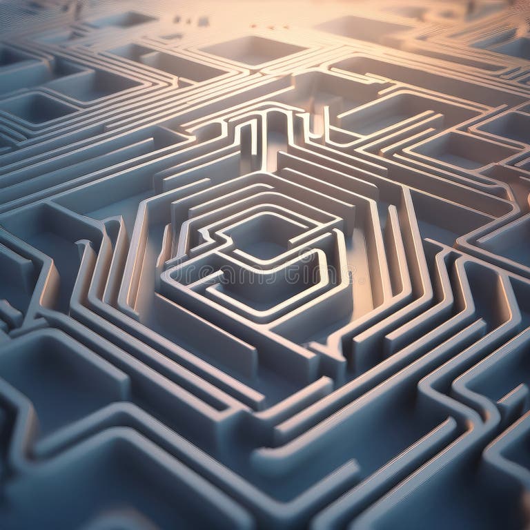 Abstract Three Dimensional Maze Design with Nobody, Creating a Pattern Template Background Stock ...