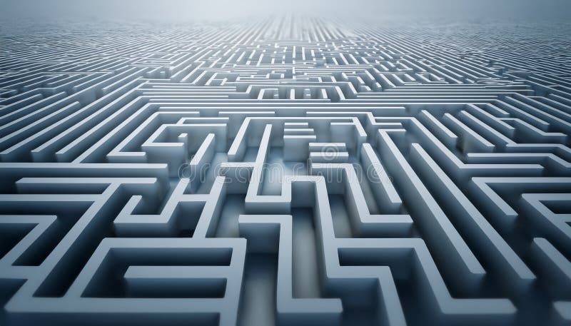 Abstract Three Dimensional Maze Design with Nobody, Creating a Pattern ...