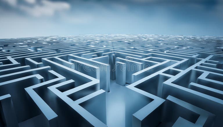 Abstract Three Dimensional Maze Design with Nobody, Creating a Pattern ...