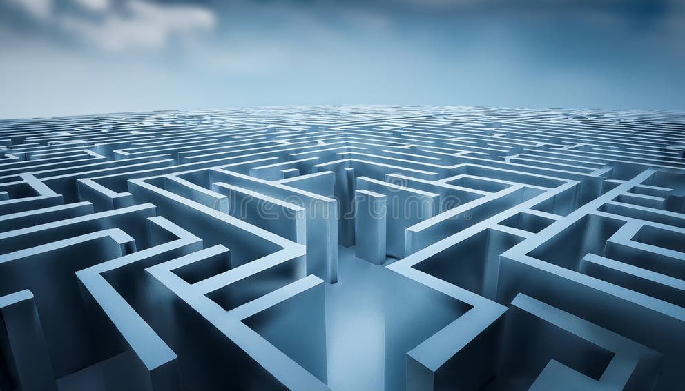 Abstract Three Dimensional Maze Design with Nobody, Creating a Pattern ...