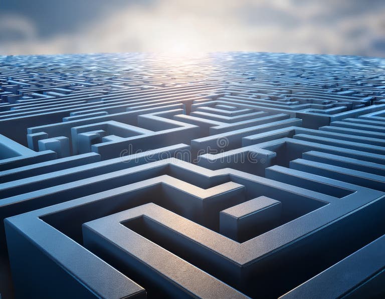 Abstract Three Dimensional Maze Design with Nobody, Creating a Pattern ...