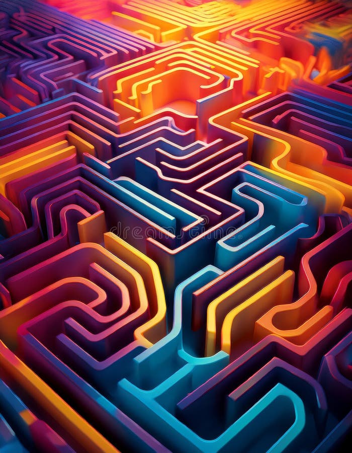 Abstract Three Dimensional Maze Design with Nobody, Creating a Pattern ...