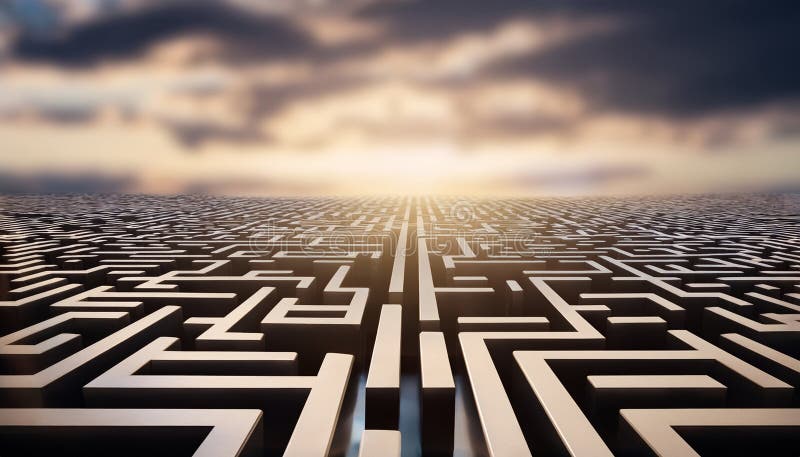 Abstract Three Dimensional Maze Design with Nobody, Creating a Pattern ...