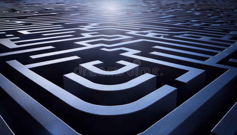 Abstract Three Dimensional Maze Design with Nobody, Creating a Pattern ...