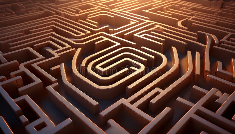 Abstract Three Dimensional Maze Design with Nobody, Creating a Pattern ...