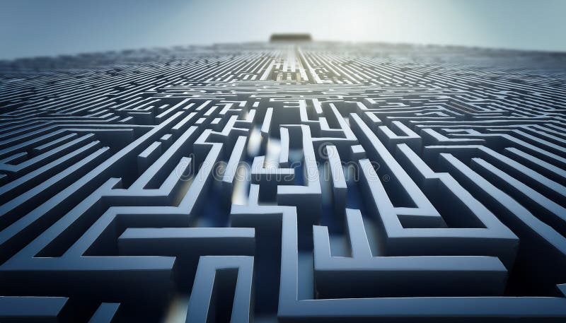 Abstract Three Dimensional Maze Design with Nobody, Creating a Pattern ...