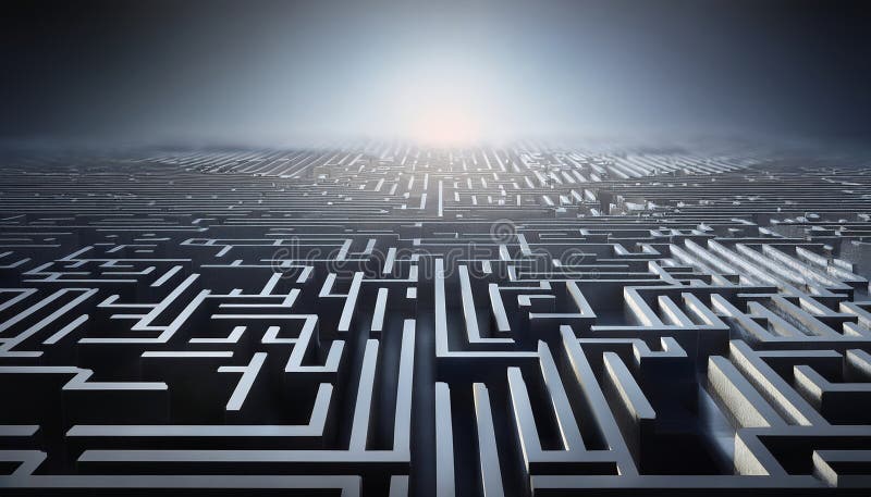 Abstract Three Dimensional Maze Design with Nobody, Creating a Pattern ...
