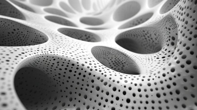 Abstract Three-dimensional Minimal White Texture, Parametric Pattern ...