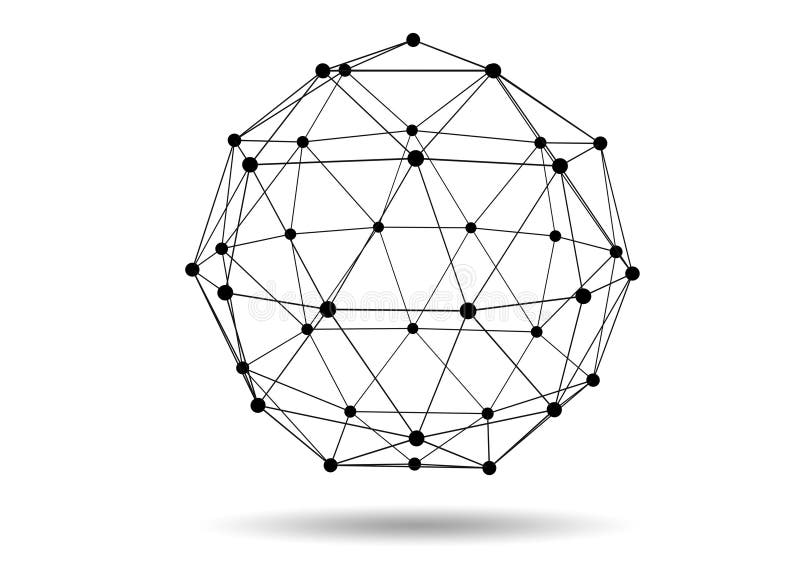 Abstract Three Dimensional Network Concept Wireframe Sphere Stock ...