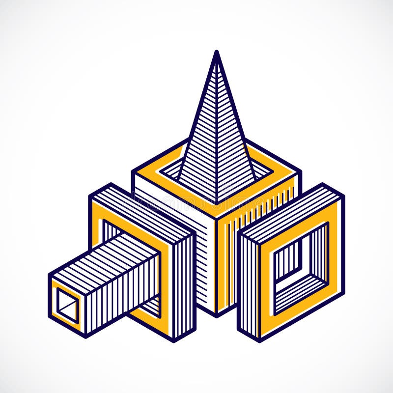 Abstract Three-dimensional Shape, Vector Design Cube Element. Stock ...