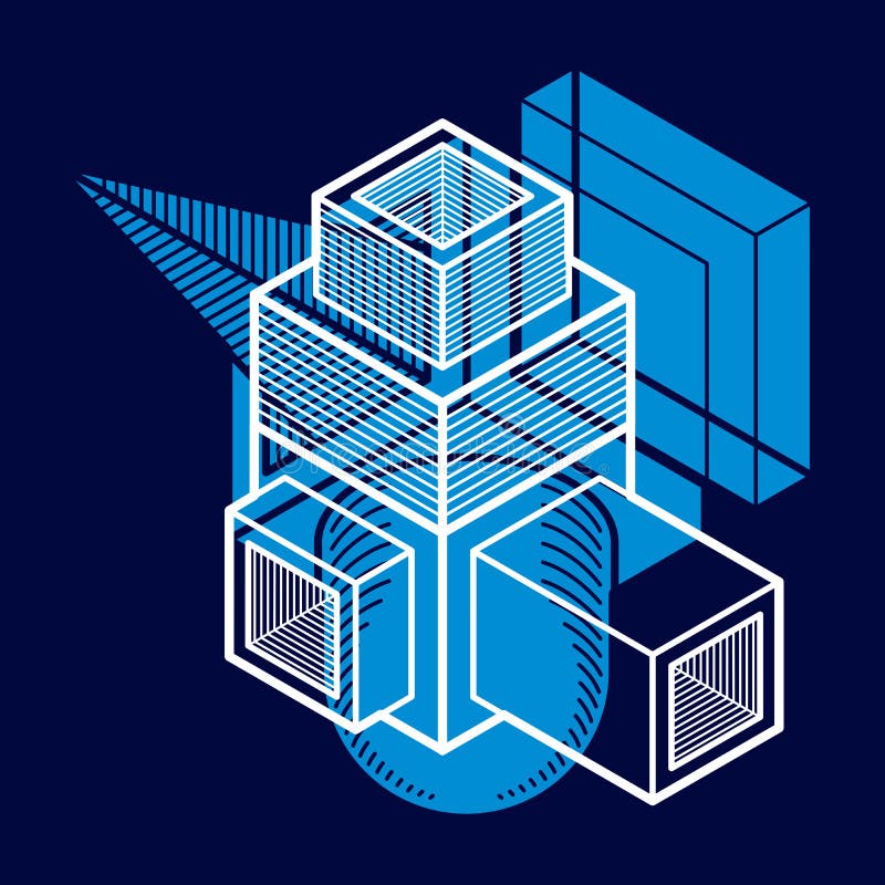 Abstract Three-dimensional Shape, Vector Design Cube Element. Stock ...