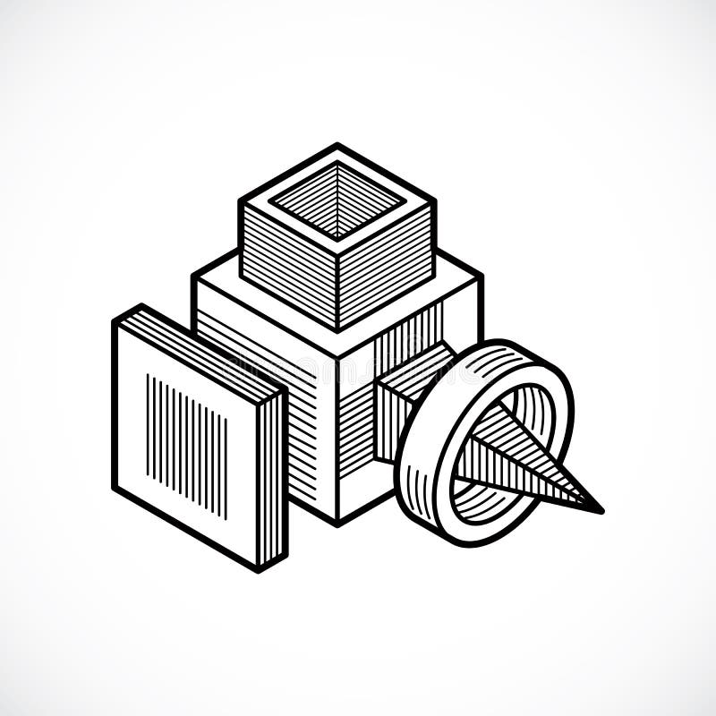 Abstract Three-dimensional Shape, Vector Design Cube Element. Stock ...