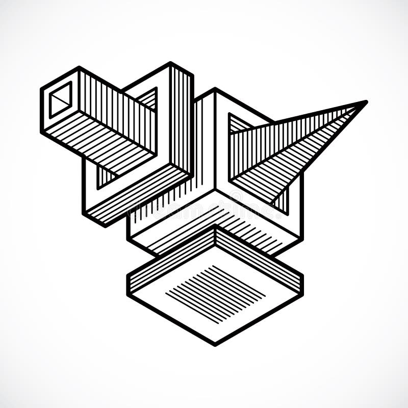 Abstract Three-dimensional Shape, Vector Design Cube Element. Stock ...