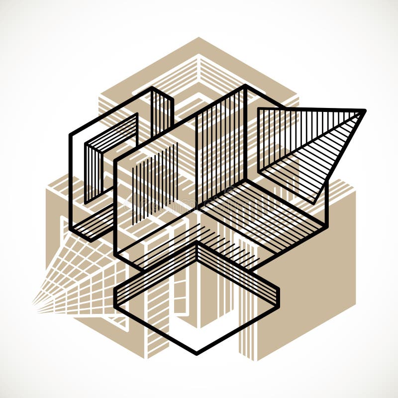 Abstract Three-dimensional Shape, Vector Design Cube Element. Stock ...