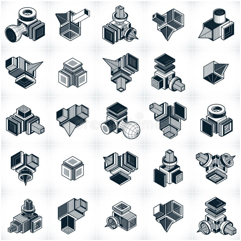 Abstract Three-dimensional Shape, Vector Design Cube Element. Stock ...