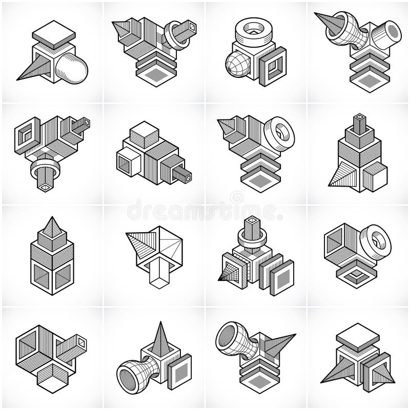 Abstract Three-dimensional Shape, Vector Design Cube Element. Stock ...