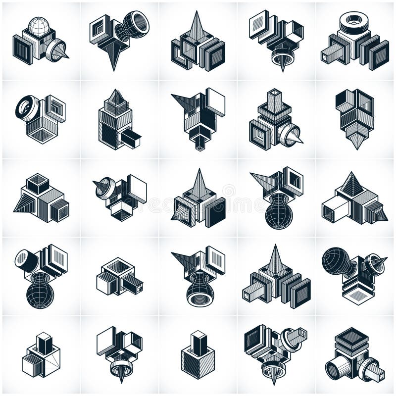 Abstract Three-dimensional Shape, Vector Design Cube Element. Stock ...