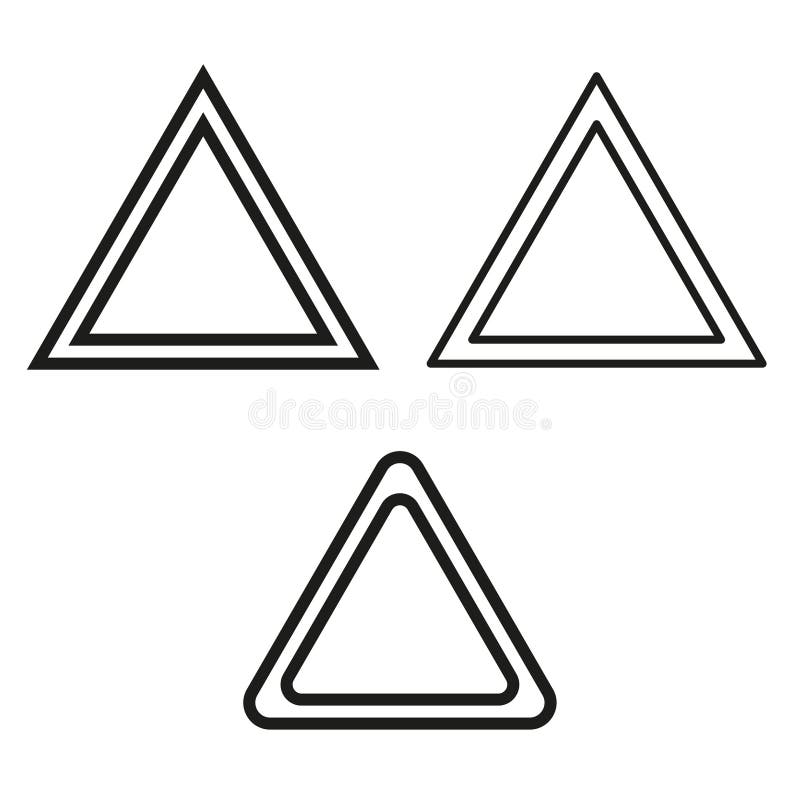 Three Triangles Icon of 3 Types Color, Black and White, Outline ...