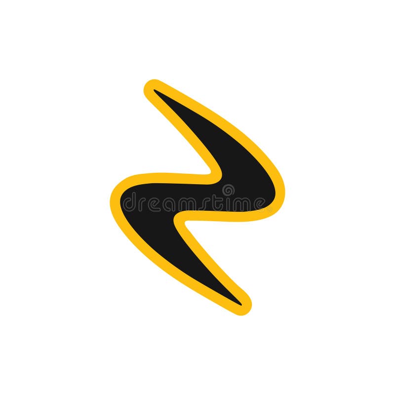 Abstract Thunder Shape Simple Curves Logo Vector Stock Vector ...