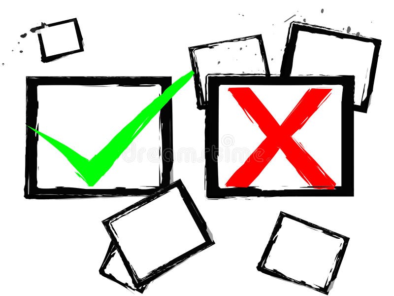Abstract tick true false stock illustration. Illustration of answer ...
