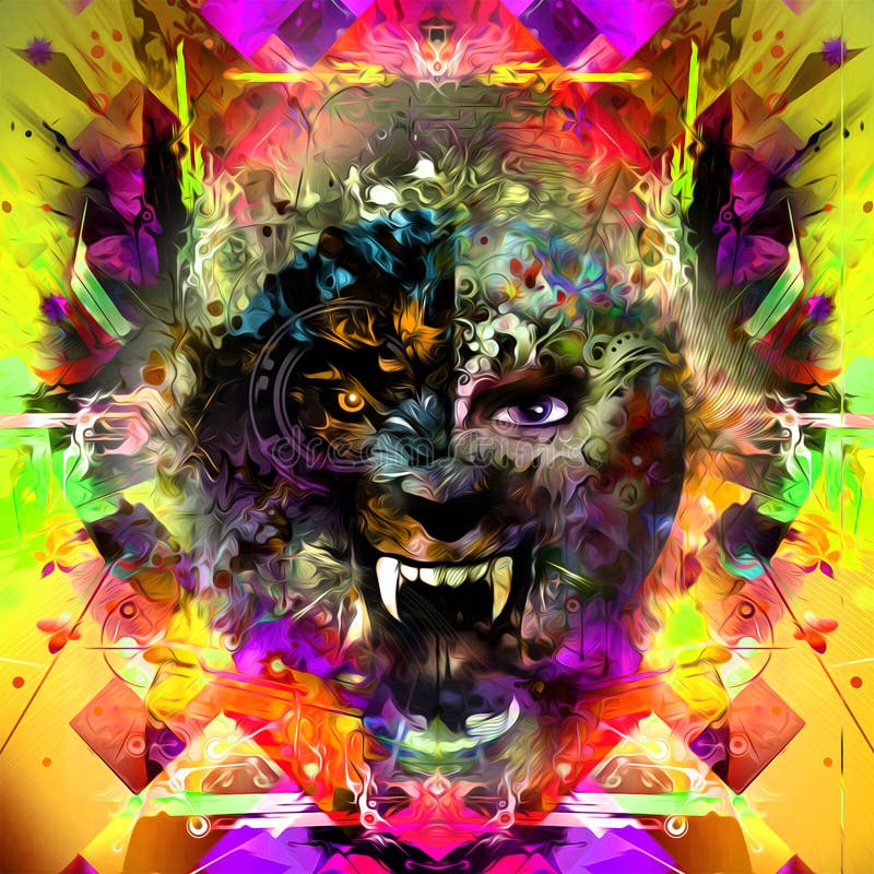Abstract tiger head stock illustration. Illustration of angry - 72612716