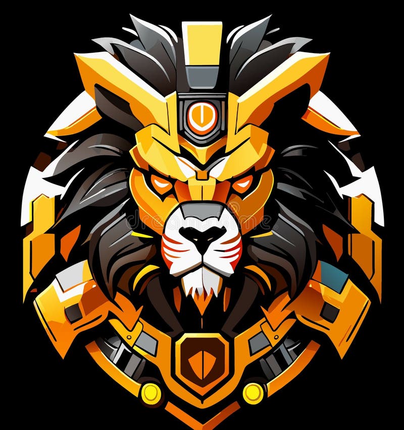 Abstract Tiger Robot Head Logo Stock Image - Image of game, animal ...