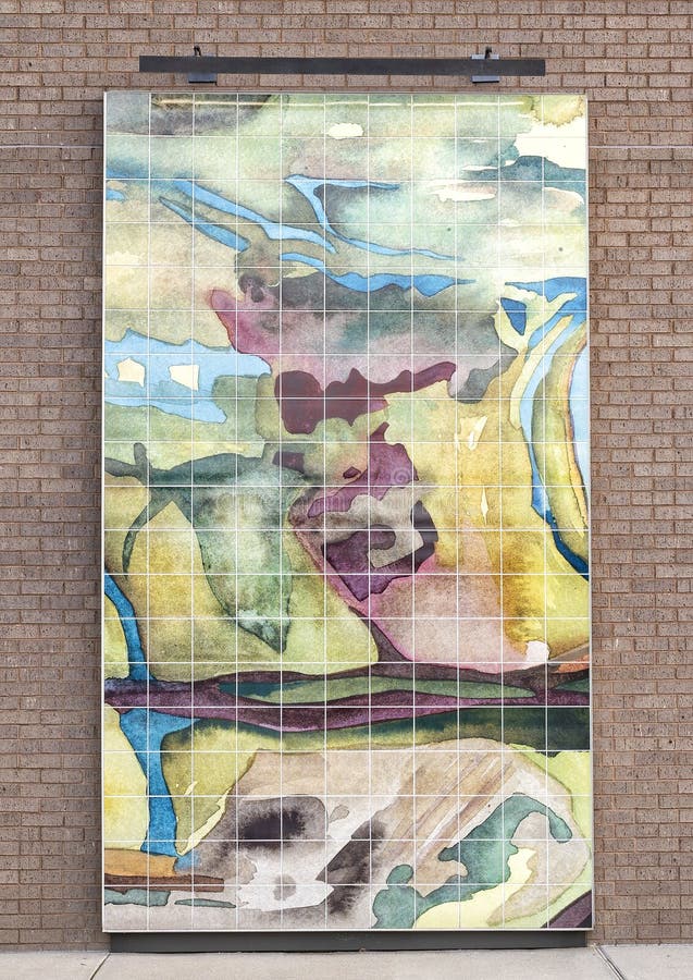 Abstract Tile Painting Outside a Building in the Design District in ...