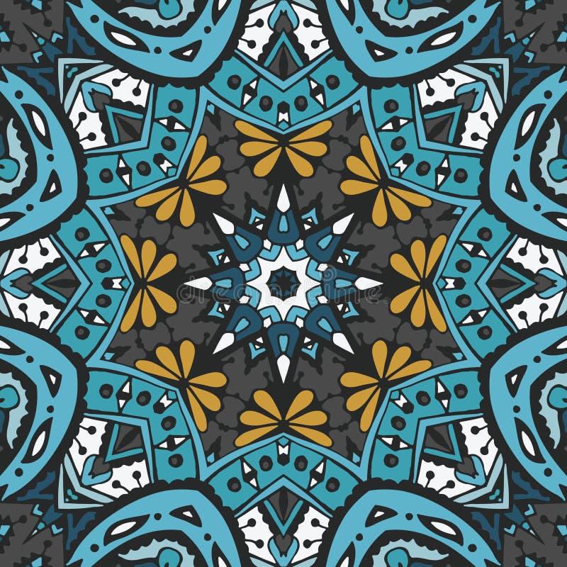 Abstract Tile Pattern Design Stock Vector - Illustration of folkloric ...