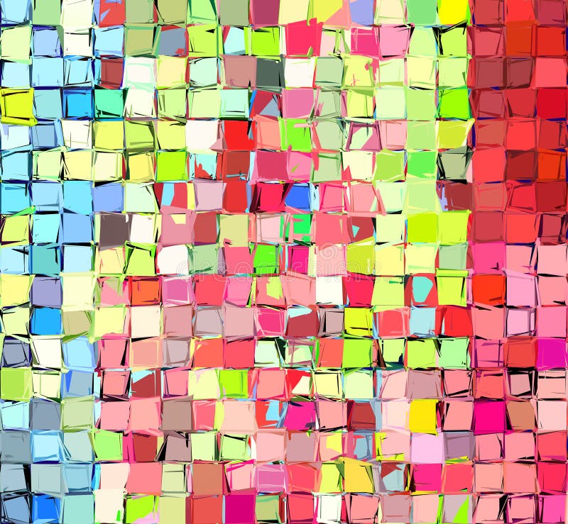 Abstract Tiled Multi Color Mosaic Backdrop Stock Illustration ...