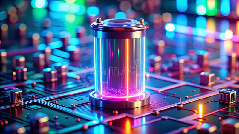 Abstract TiltShift 3D Render of Futuristic LithiumIon Battery Recharge Exploring Energy ...