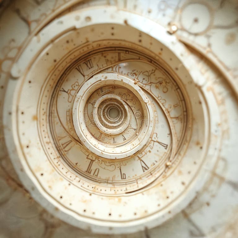 Abstract Time Spiral Infinity Clock Illustration. the Clock Face Forms ...