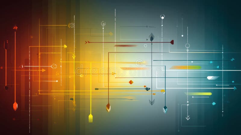 Abstract Timeline Infographic with Directional Arrows and Markers ...