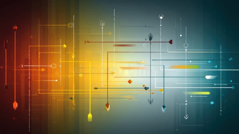 Abstract Timeline Infographic with Directional Arrows and Markers ...