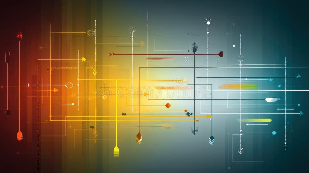 Abstract Timeline Infographic with Directional Arrows and Markers ...