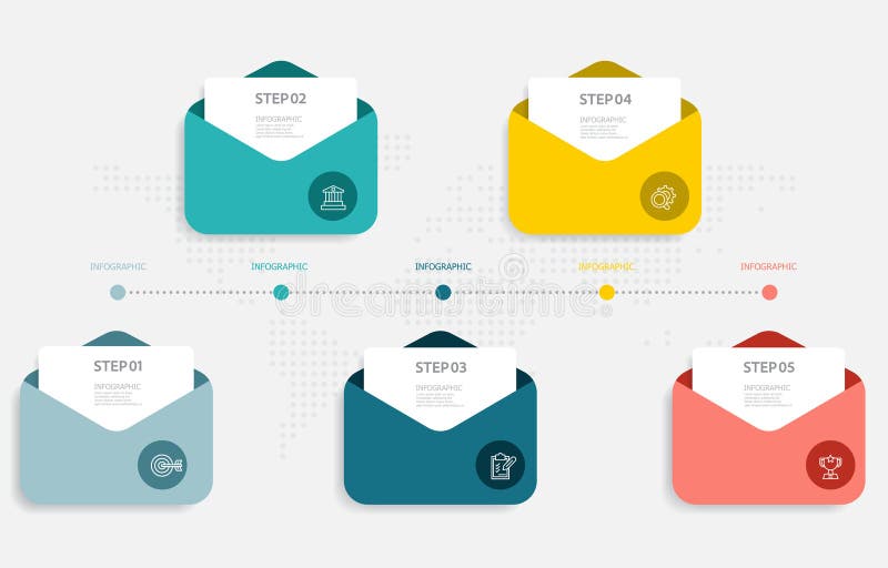 Abstract Timeline Infographic Element Business Data Visualization Steps ...