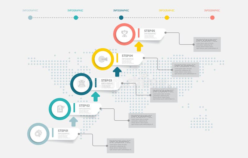 Abstract Timeline Infographic Element Business Data Visualization Steps ...