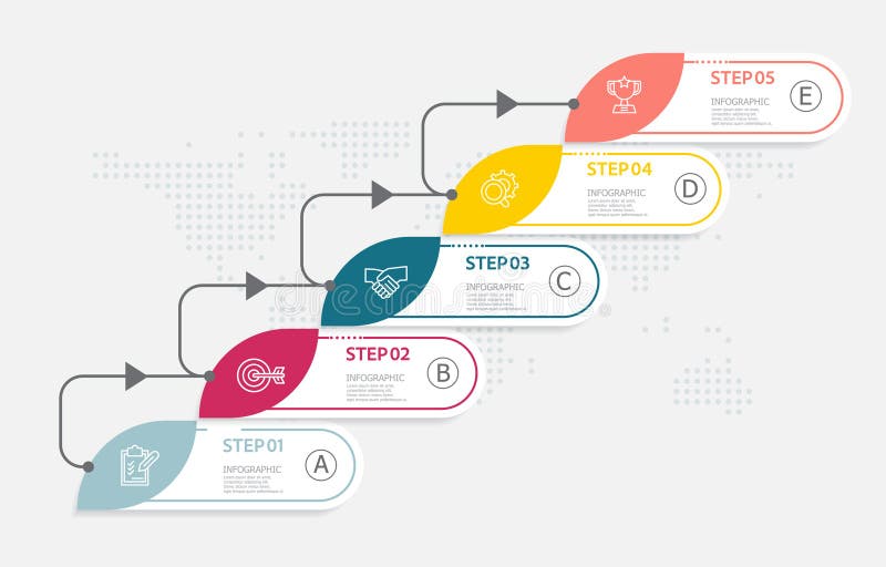Abstract Timeline Infographic Element Business Data Visualization Steps ...