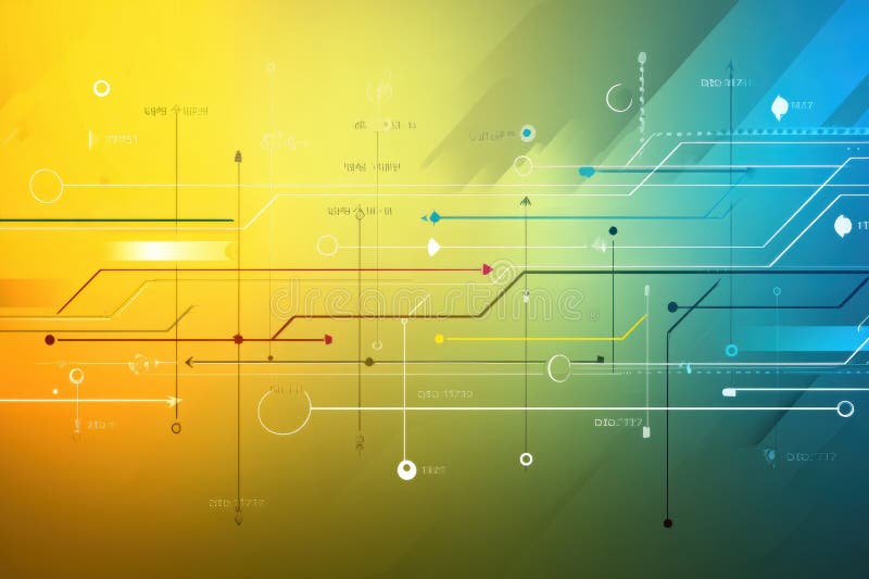 Abstract Timeline Infographic Featuring Arrows and Markers on a Vibrant ...