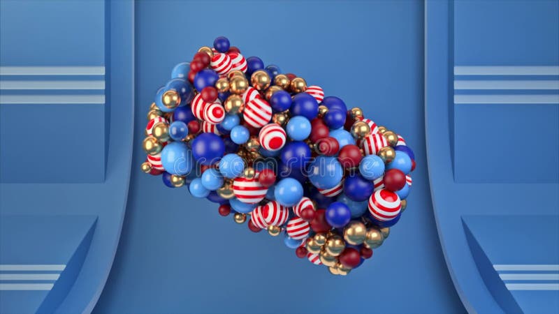 Abstract Tiny Small Round Shaped Particles Flying and Spinning in ...